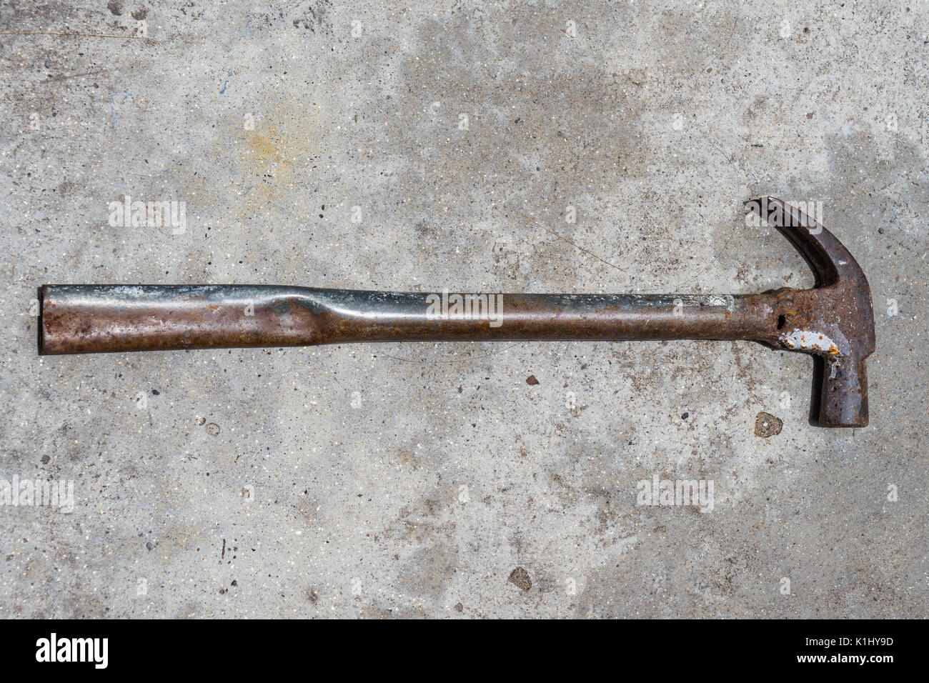 Old tools Iron Hammer on ages cement floor, Old Metal Hammer in vintage ...