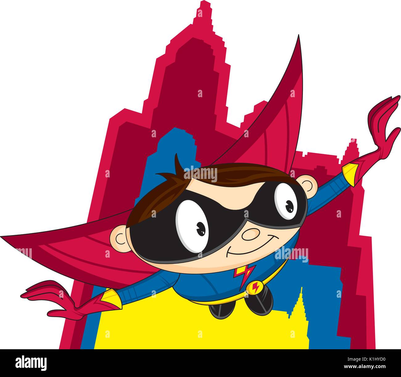 Cute Cartoon Heroic Superhero Stock Vector Image & Art - Alamy