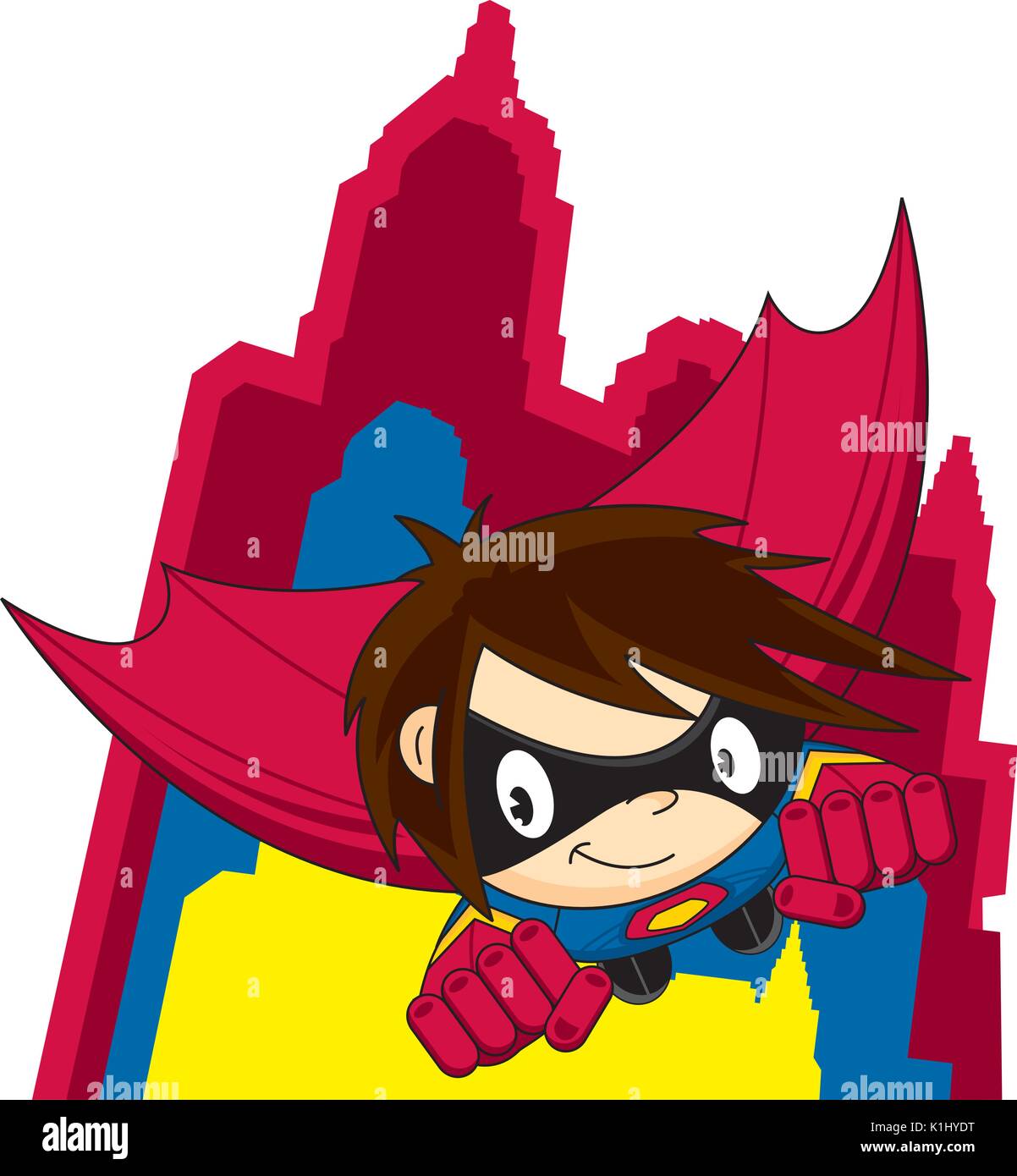 Cute Cartoon Heroic Superhero Stock Vector Image & Art - Alamy