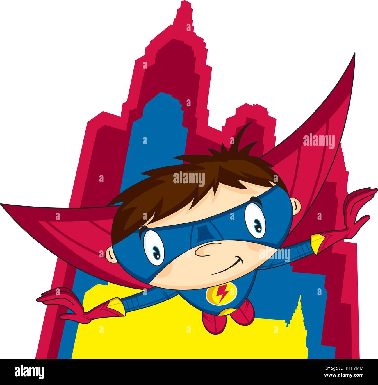 Cute Cartoon Heroic Superhero Stock Vector Image & Art - Alamy