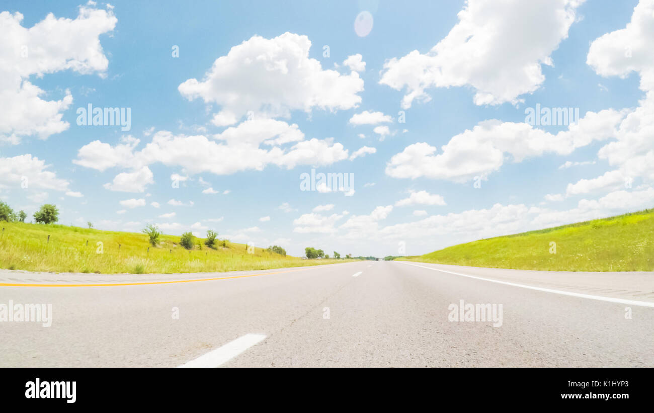 POV point of view - Driving East on Interstate Highway 40 on cross ...