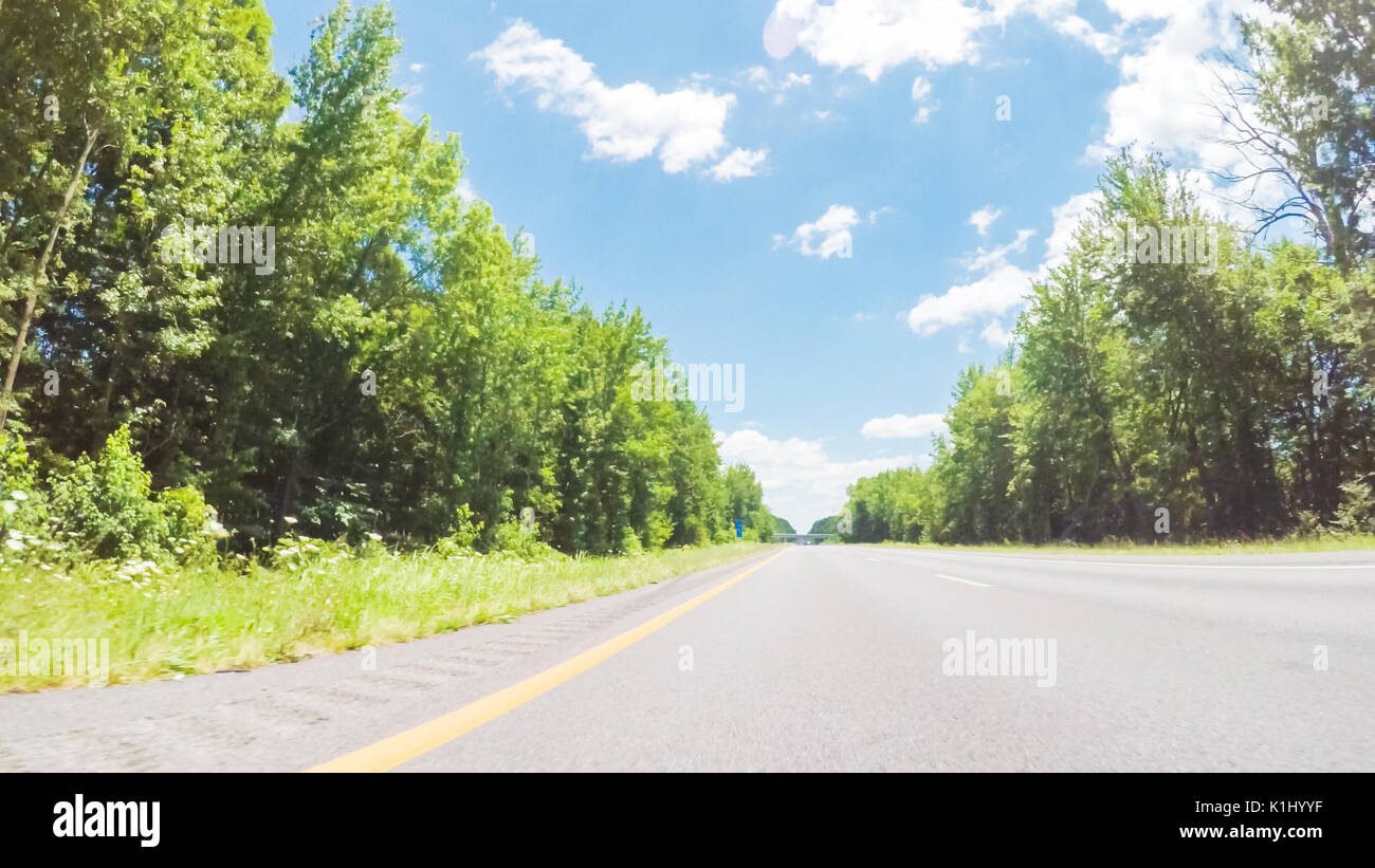 POV point of view - Driving East on Interstate Highway 40 on cross ...