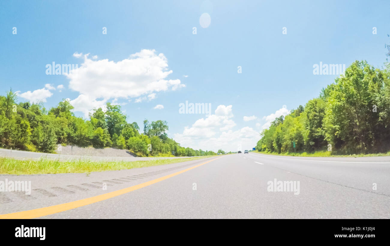 POV point of view - Driving East on Interstate Highway 40 on cross ...