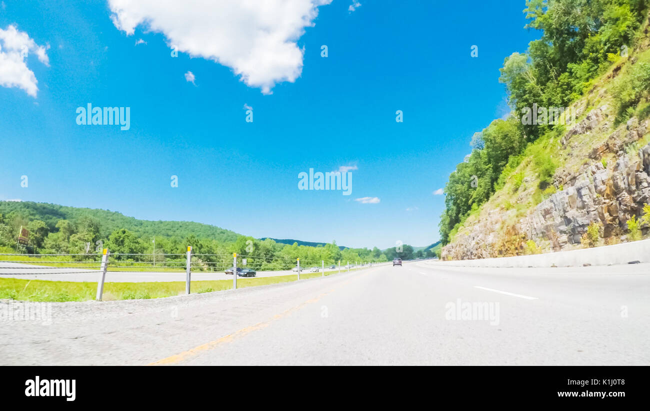 POV point of view - Driving East on Interstate Highway 40 through ...