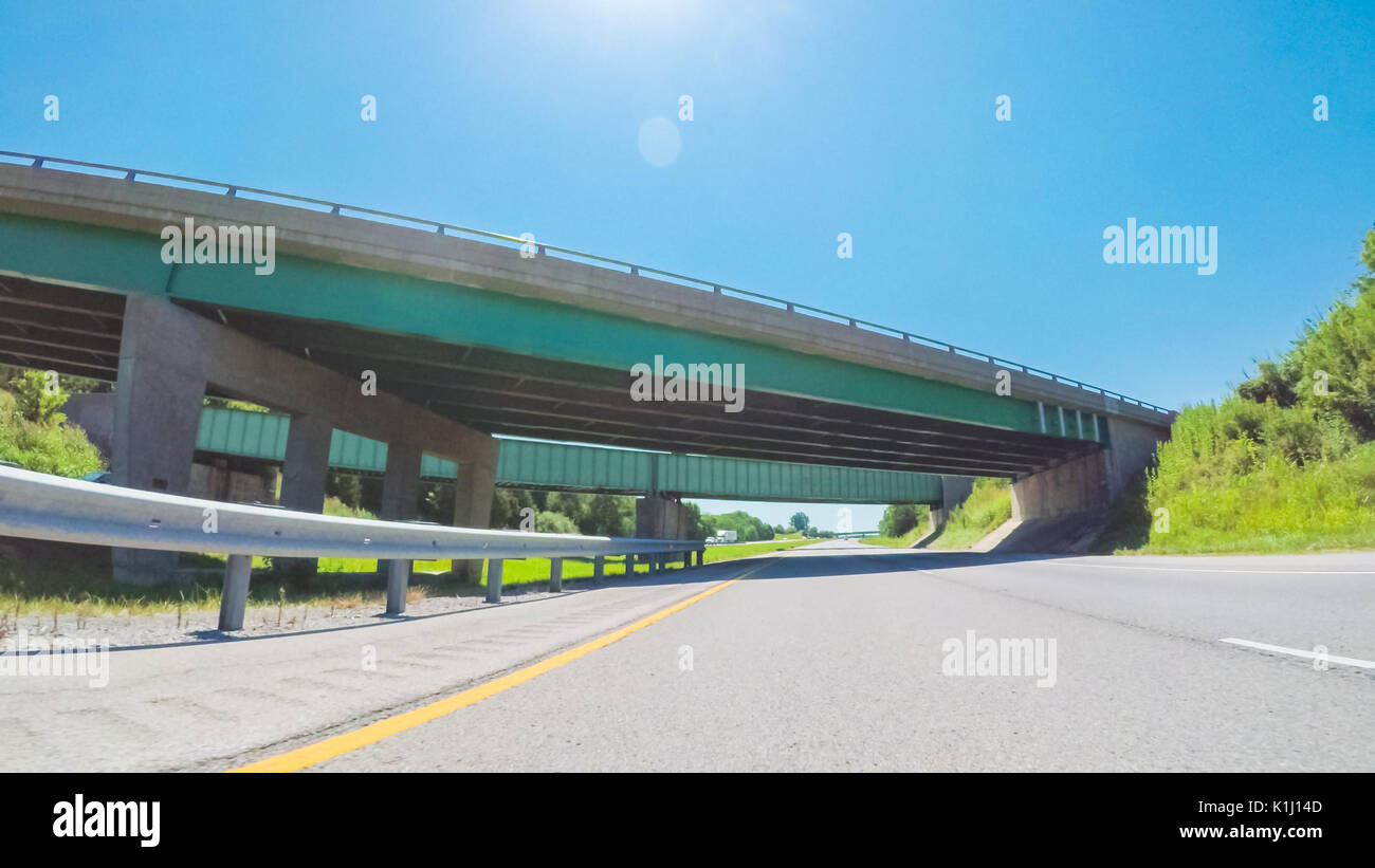 POV point of view - Driving East on Interstate Highway 40 on cross ...