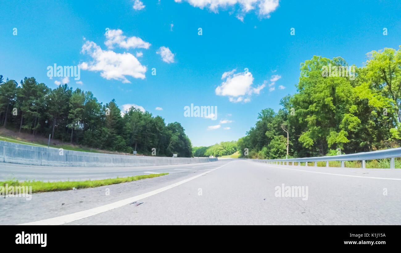 POV point of view - Driving East on Interstate Highway 40 through ...