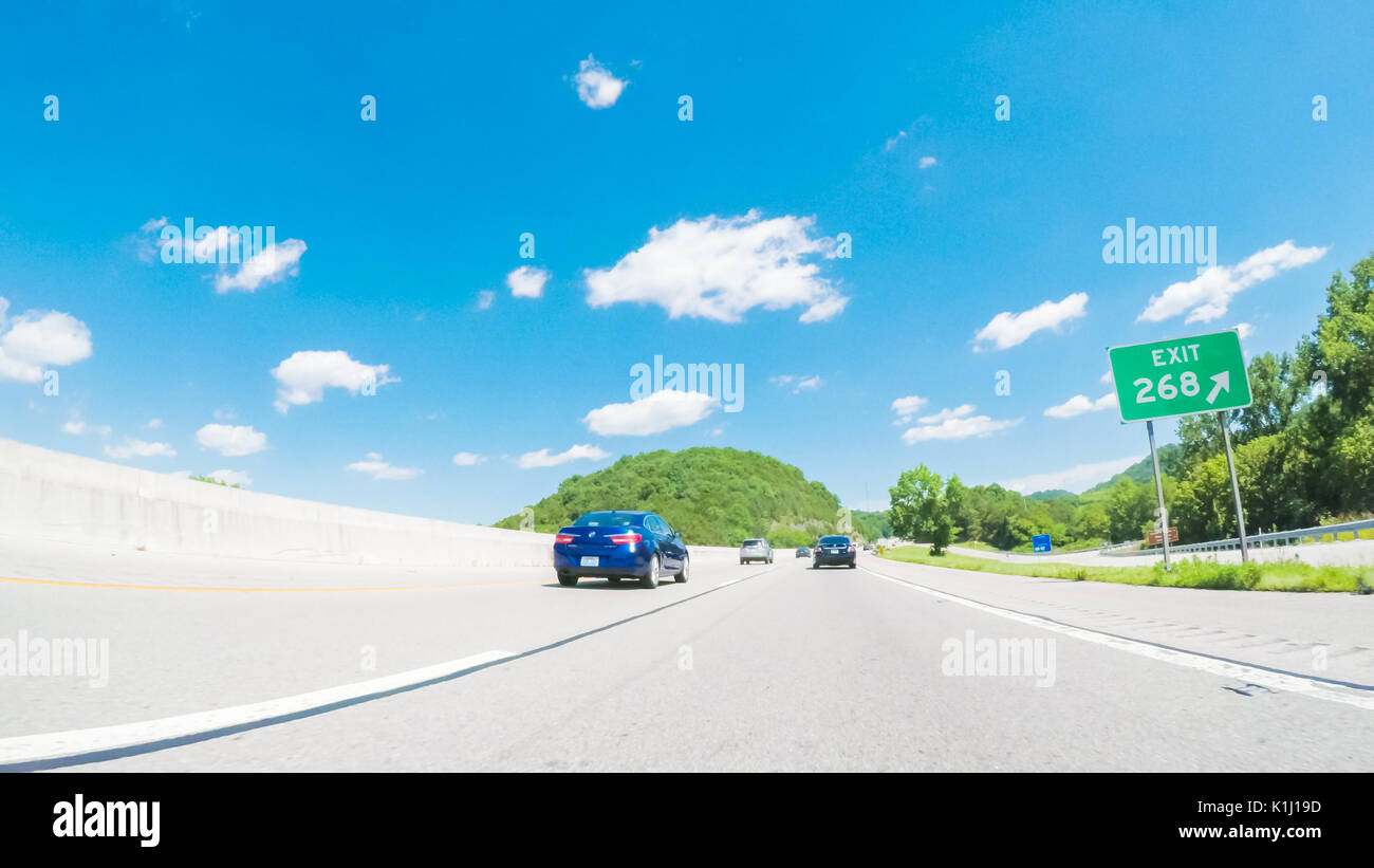 POV point of view - Driving East on Interstate Highway 40 through ...