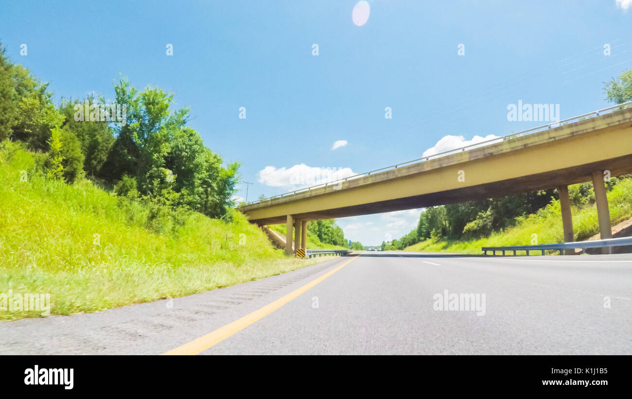 POV point of view - Driving East on Interstate Highway 40 on cross ...