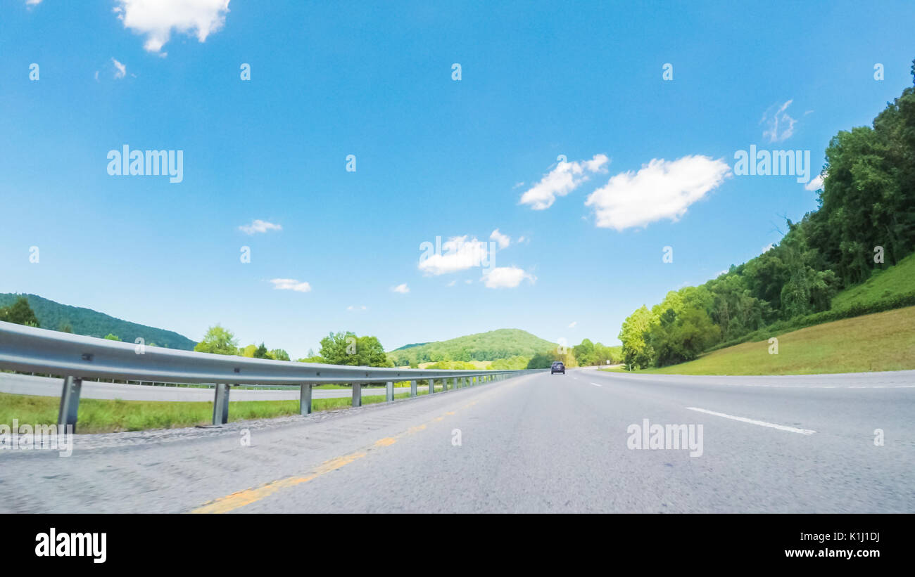 POV point of view - Driving East on Interstate Highway 40 through ...