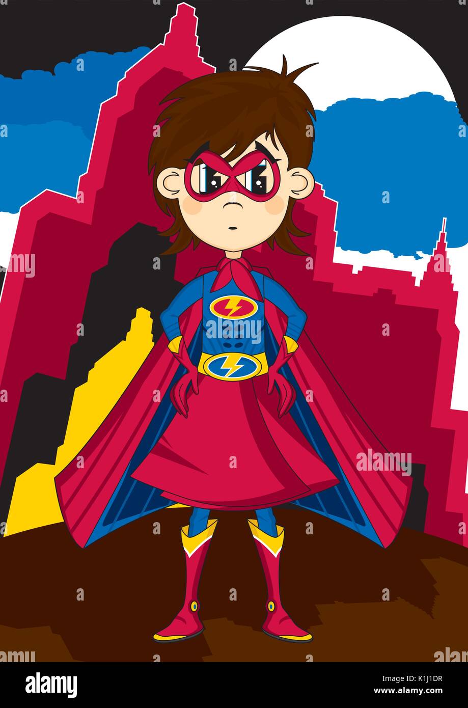 Cute Cartoon Heroic Superhero Stock Vector Image & Art - Alamy