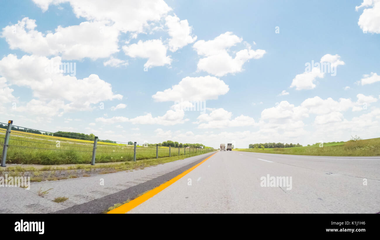 POV point of view - Driving East on Interstate Highway 40 on cross ...