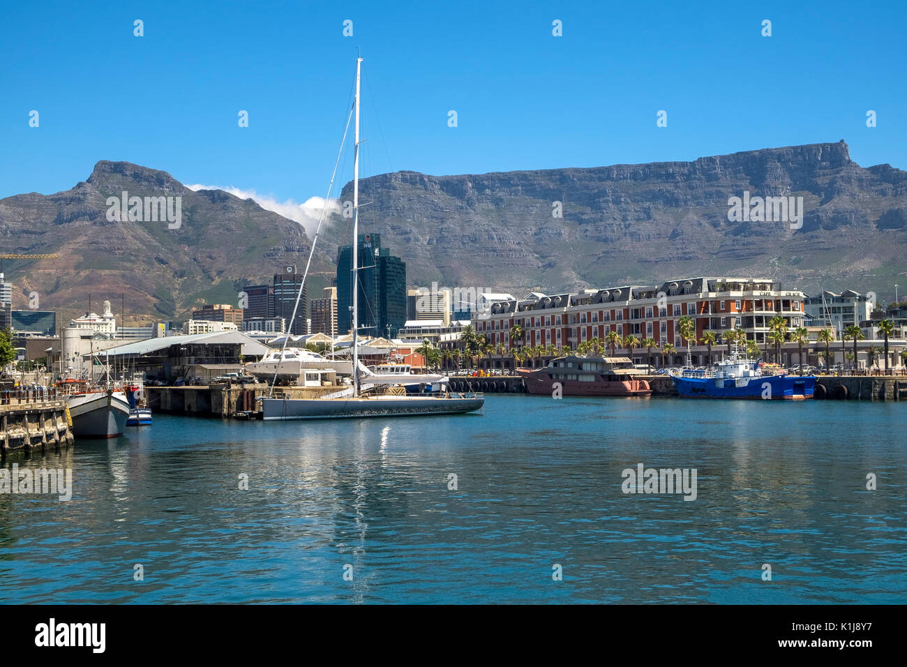 Cape Town Waterfront showing the Cape Grace Hotel with Table Mountain ...