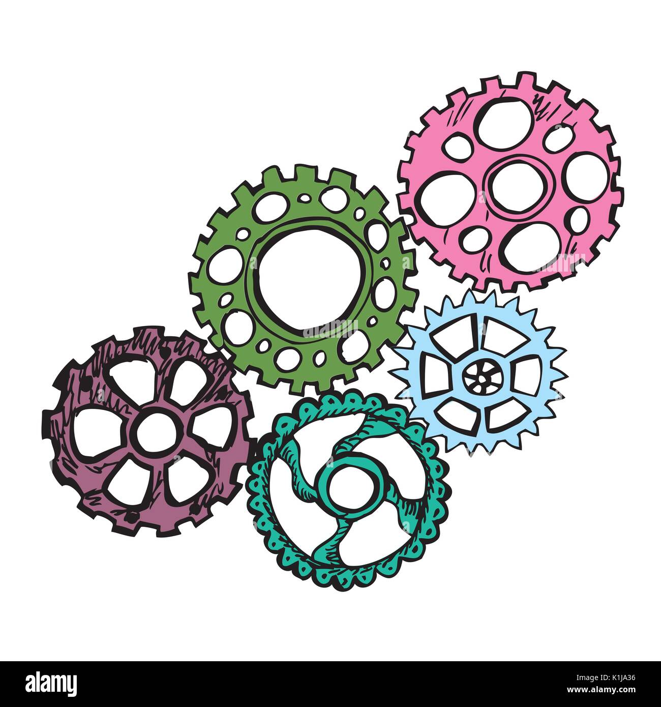 Vector cartoon gear wheels. Hand Drawn illustration Stock Vector Image ... Vector cartoon gear wheels. Hand Drawn illustration Stock Vector Image ...