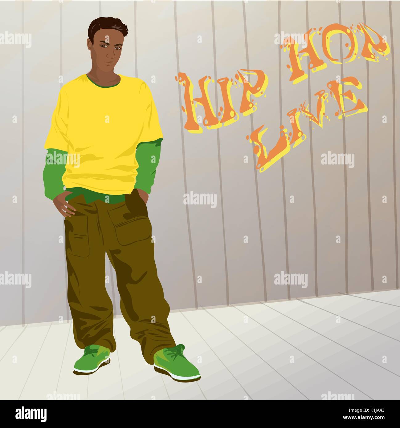 Vector illustration of trendy hip-hop guy Stock Vector Image & Art - Alamy