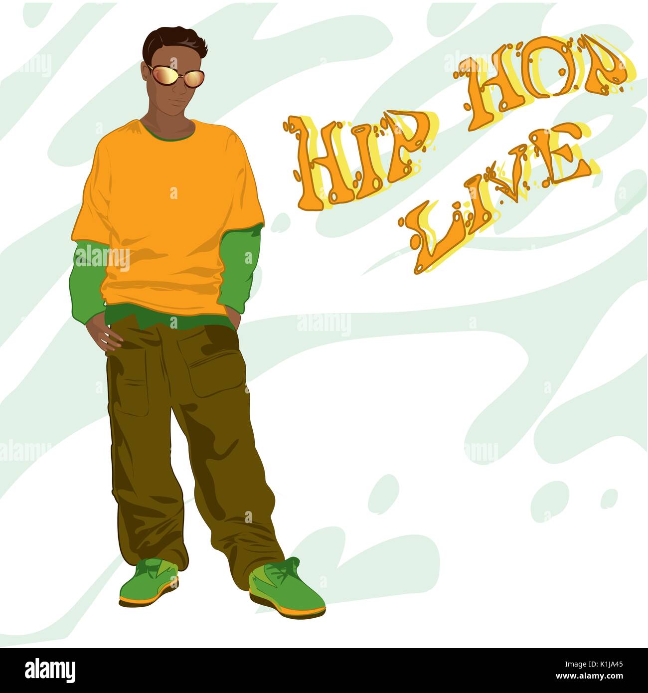 Vector illustration of trendy hip-hop guy Stock Vector Image & Art - Alamy