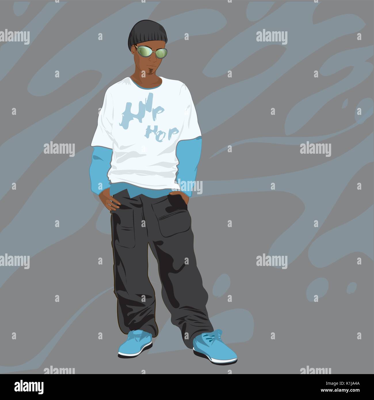 Vector illustration of trendy hip-hop guy Stock Vector Image & Art - Alamy