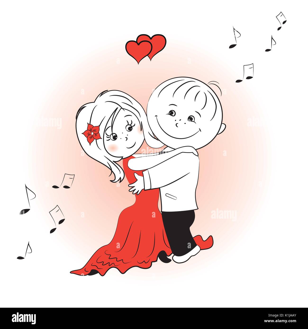 Couple in love dancing vector illustration cartoon Stock Vector Image ...