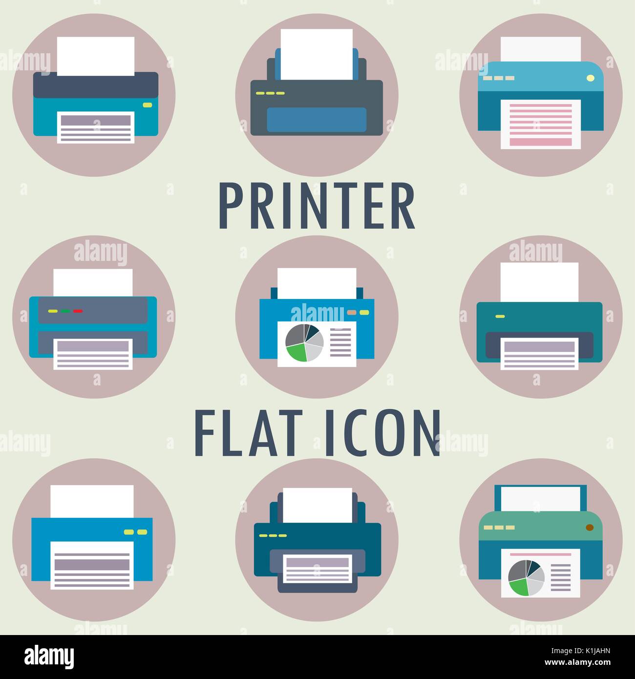Printer icon or pictogram. Vector flat illusration Stock Vector Image ...