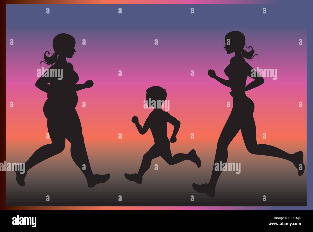 Girl Runner Silhouette Vector