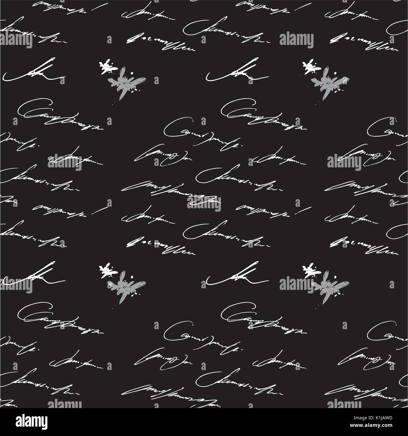 Seamless abstract text pattern. Hand drawing vector Stock Vector Image ...