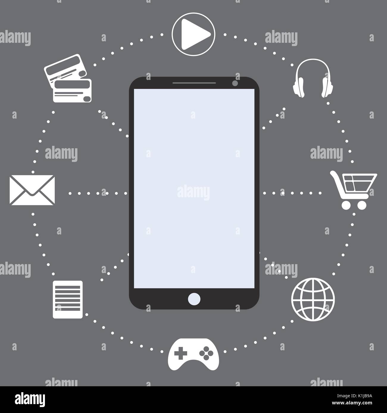 Mobile App,human hand smart phone illustration Stock Vector Image & Art ...