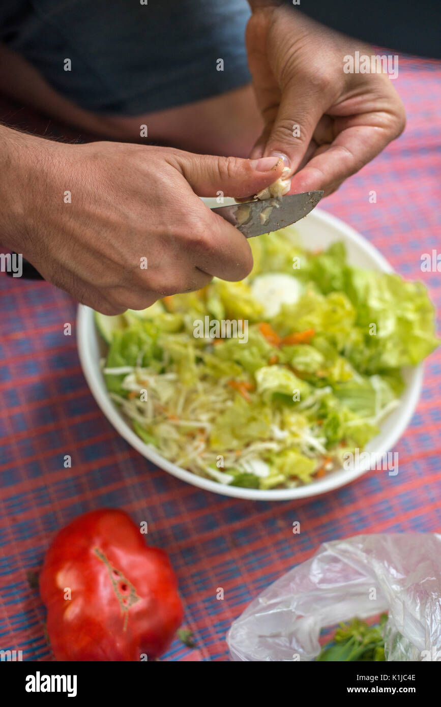 Preparing salad fresh vegetables hi-res stock photography and images ...