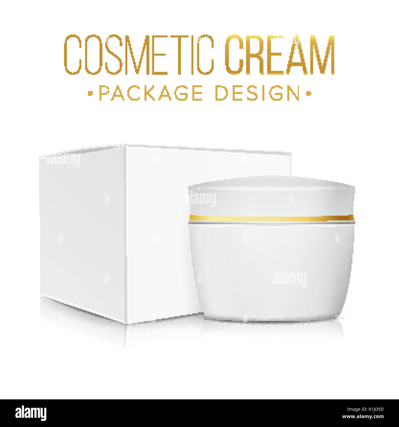 Cream Jar With Package Box Vector. Clean Cardboard Box. Skin Care ...