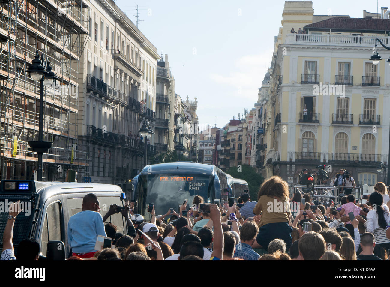 MADRID, SPAIN - JUNE 04, 2017. Thousands of Real Madrid fans ...