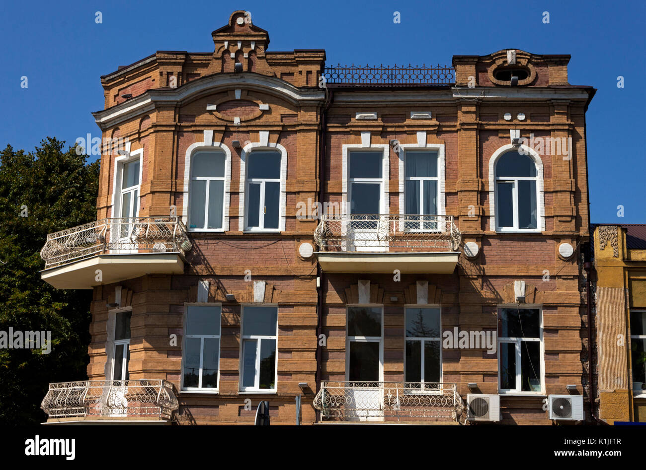 Old russian house with beautiful blue sky in resort Pyatigorsk,one of ...