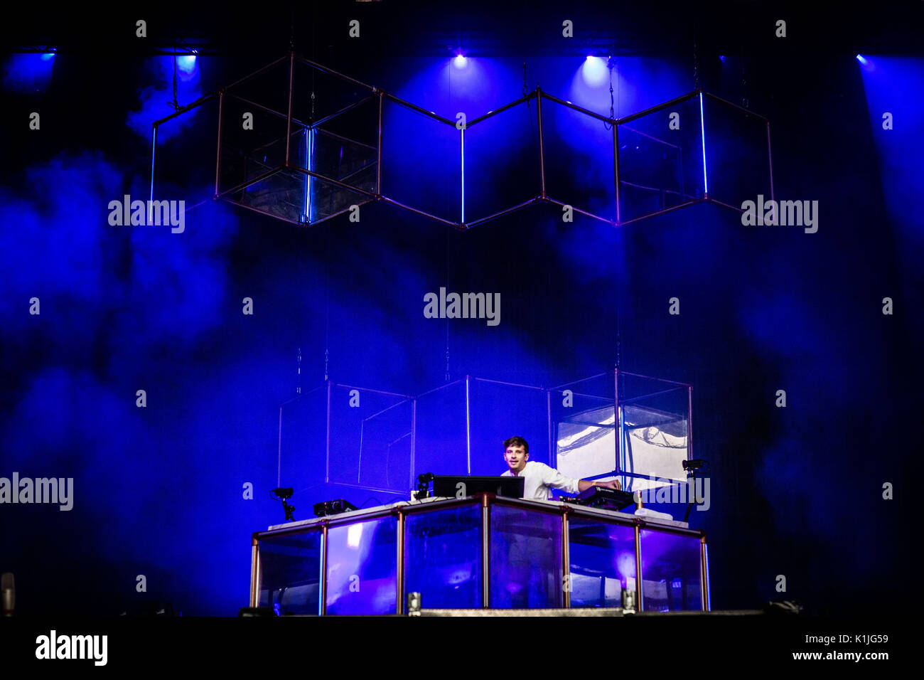 The australian deejay and producer Flume pictured on stage as he ...