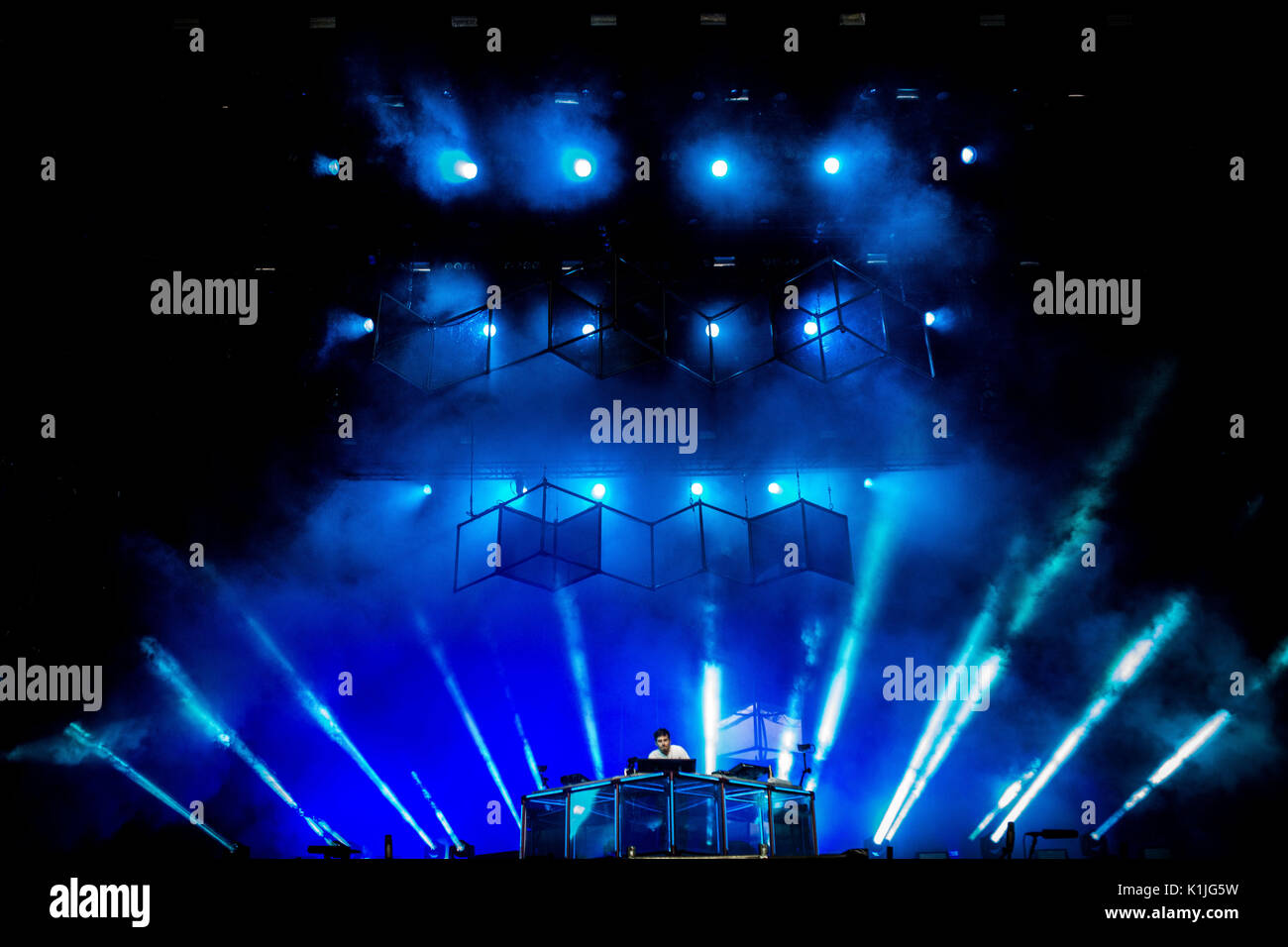 The australian deejay and producer Flume pictured on stage as he ...