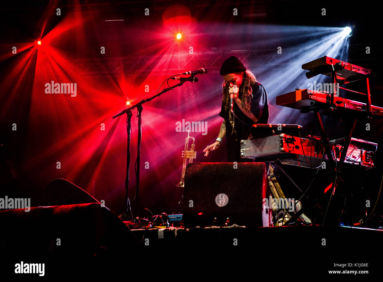 The australian musician Tash Sultana pictured on stage as she performs ...