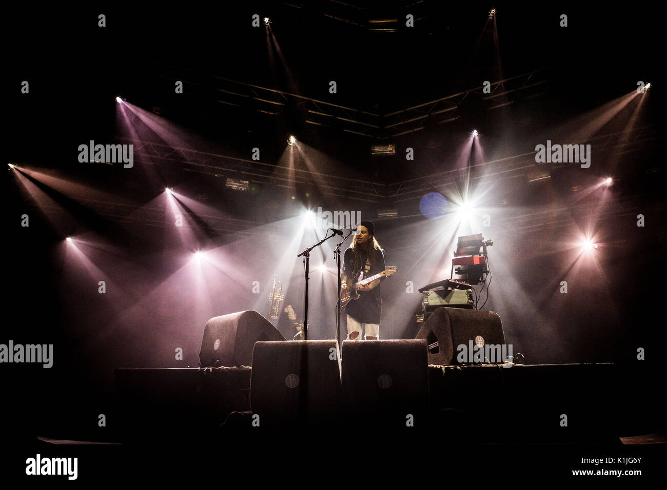 The Australian musician Tash Sultana pictured on stage as she performs ...