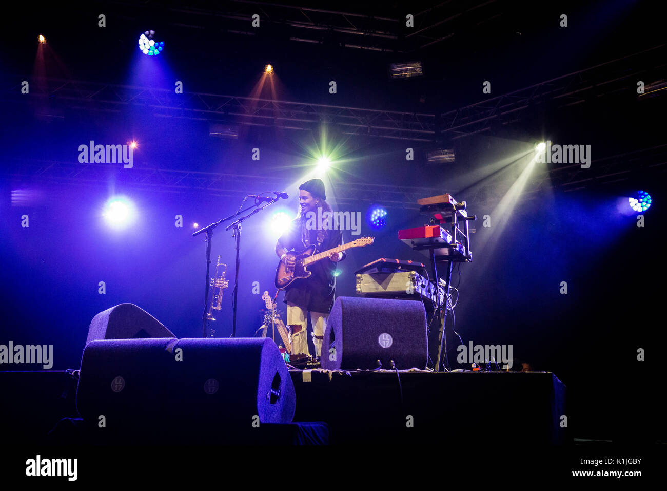The australian musician Tash Sultana pictured on stage as she performs ...