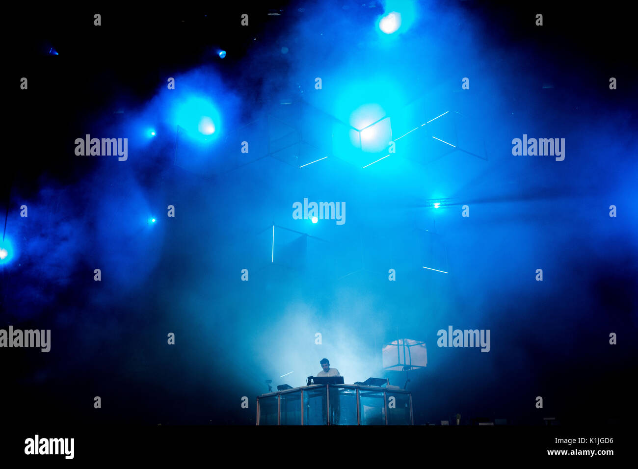 The australian deejay and producer Flume pictured on stage as he ...
