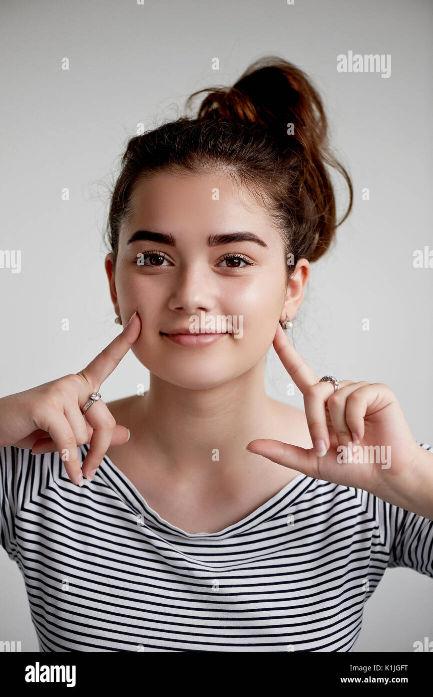 Surprised Woman With Hands Up Amazed Or Shocked By Unexpected News