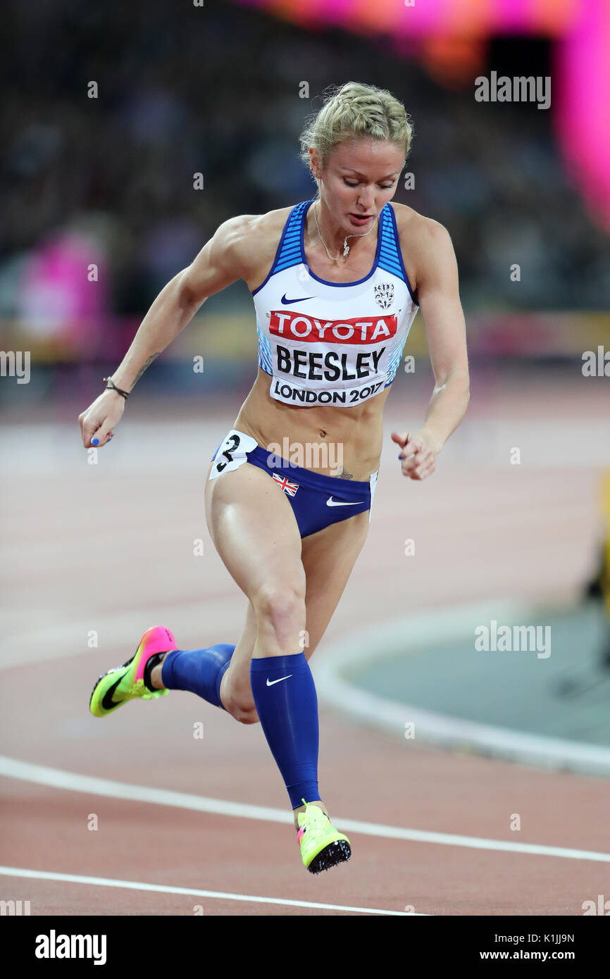 Meghan BEESLEY (Great Britain) competing in the Women's 400m Hurdles ...