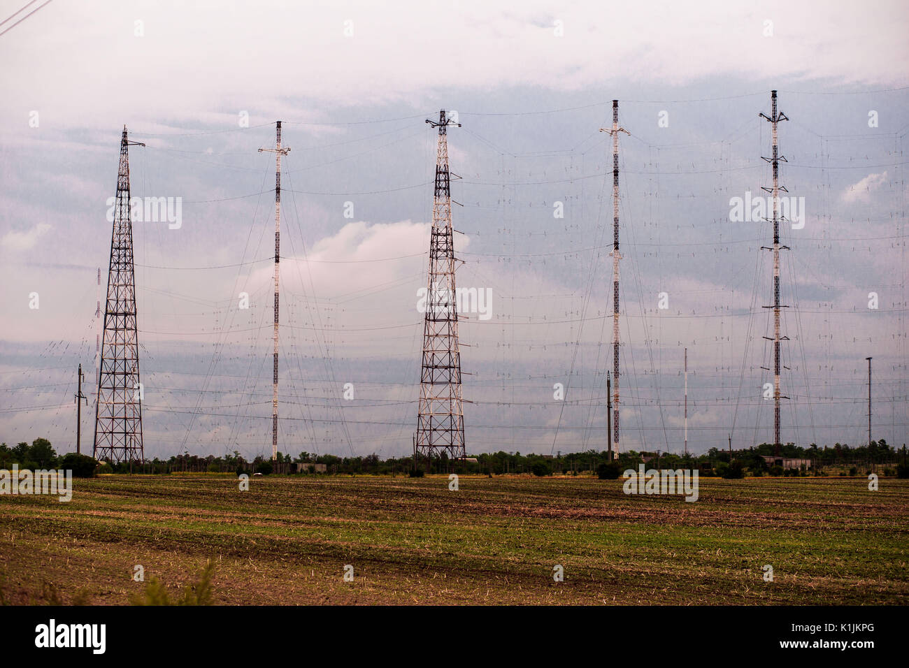 TV and radio towers. Communication radio stations, for radio signal ...