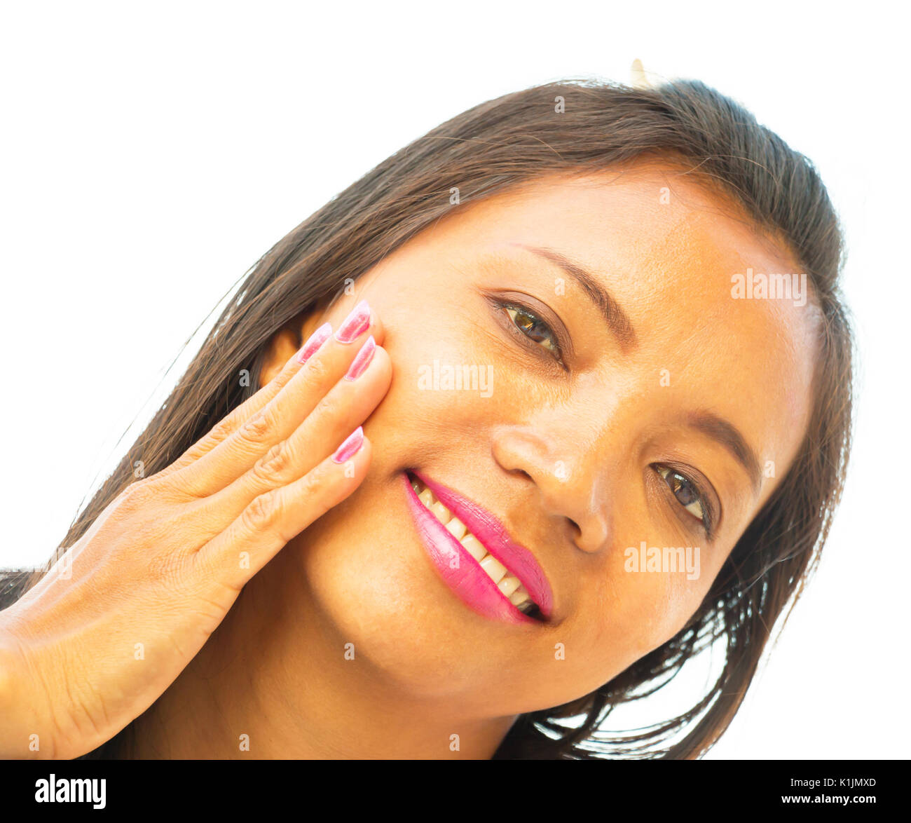 Healthy Skin Woman Showing Beauty And Wellness Stock Photo - Alamy