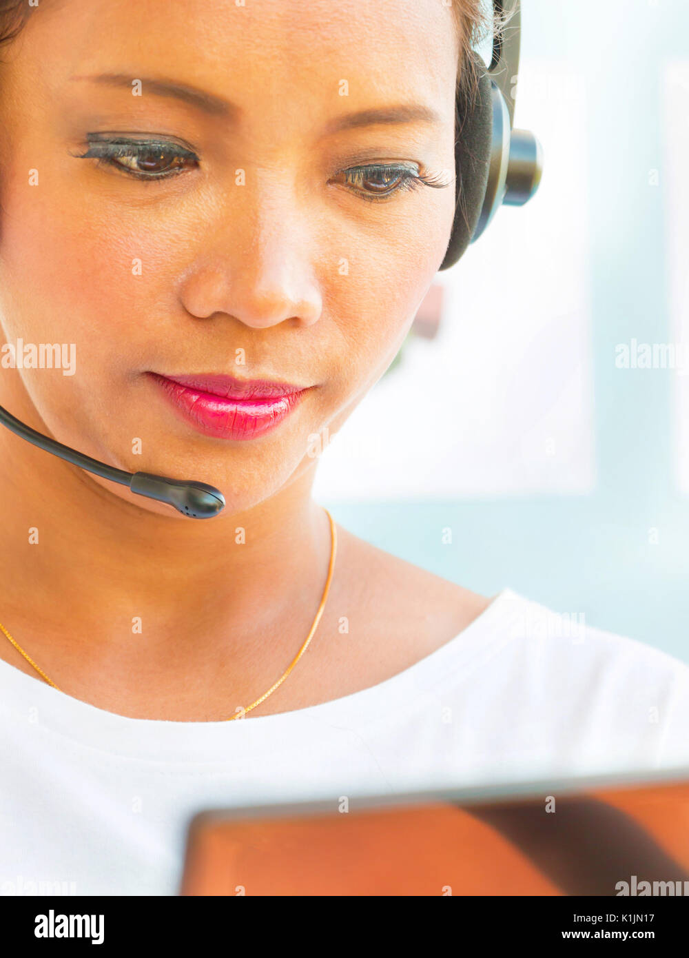 Helpdesk Support Showing Call Center Assistance And Help Stock Photo ...