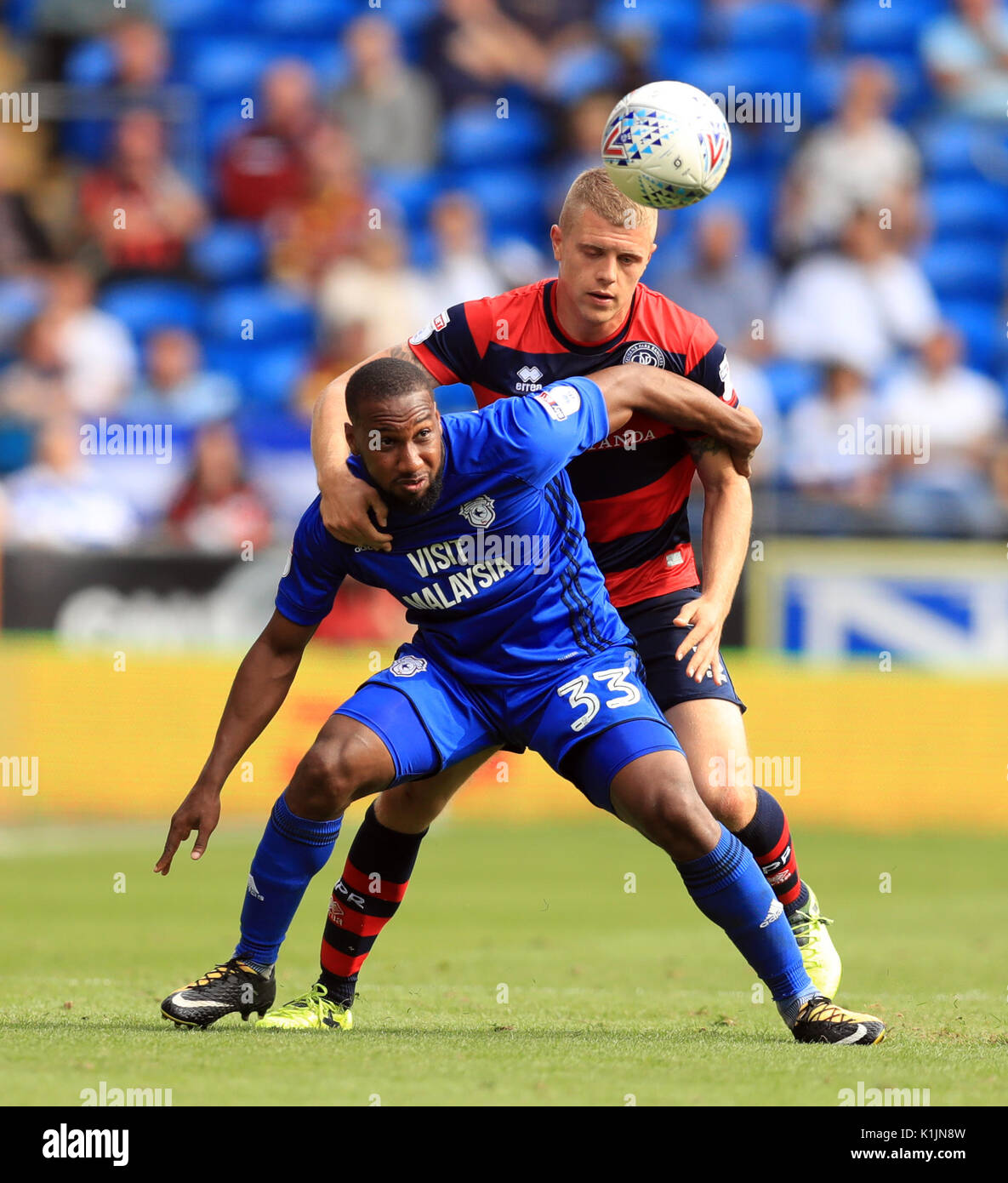 Cardiff City's Junior Hoilett and Queens Park Rangers' Jake Bidwell ...