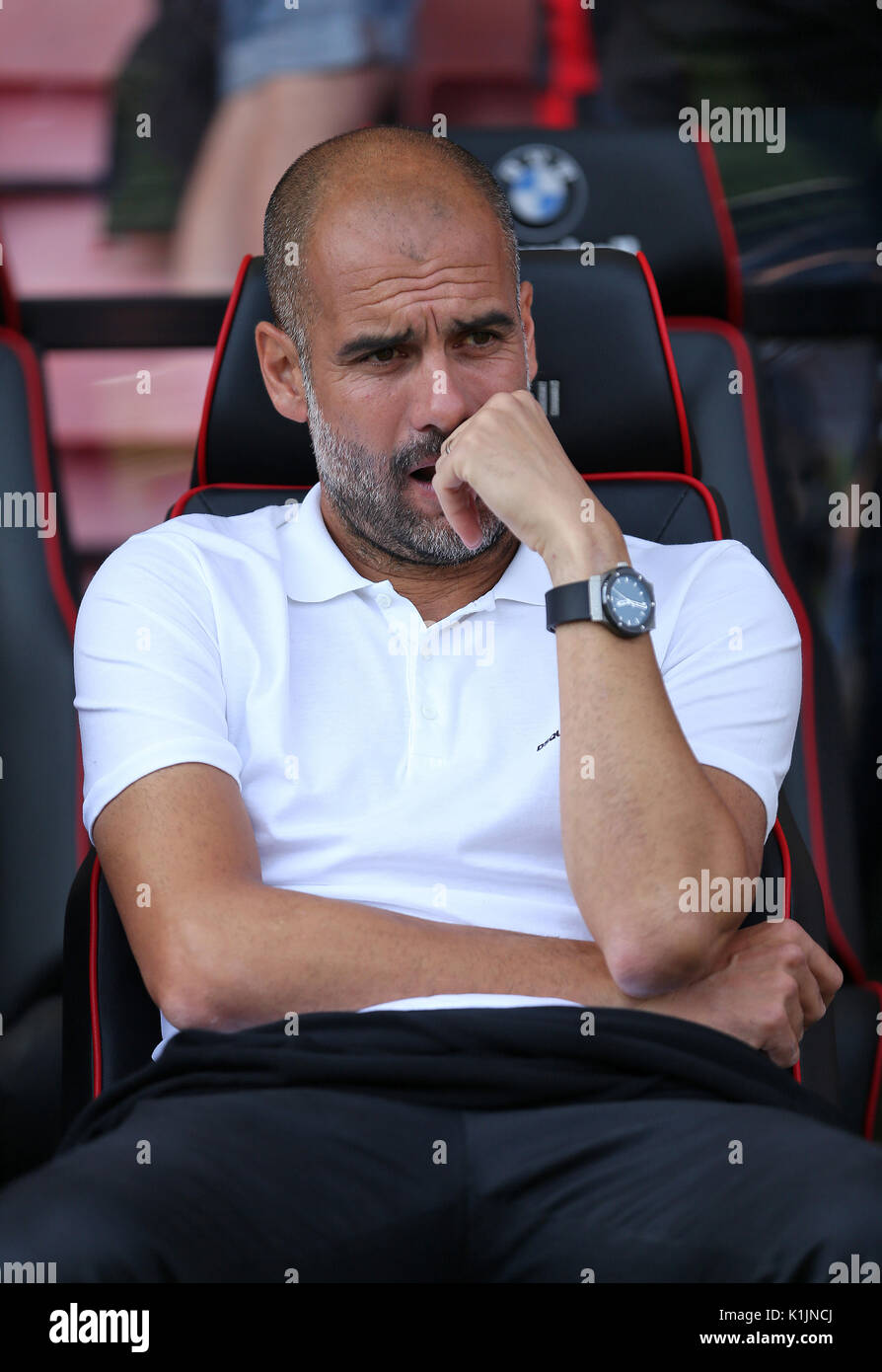 Manchester City manager Pep Guardiola before the Premier League match ...