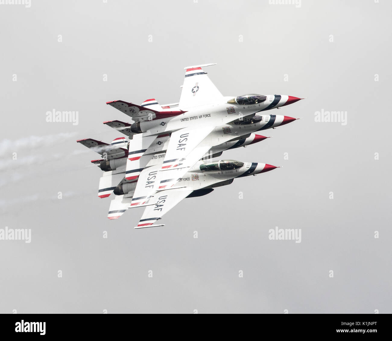 The USAF Thunderbirds aerobatic formation display team at the 2017 ...