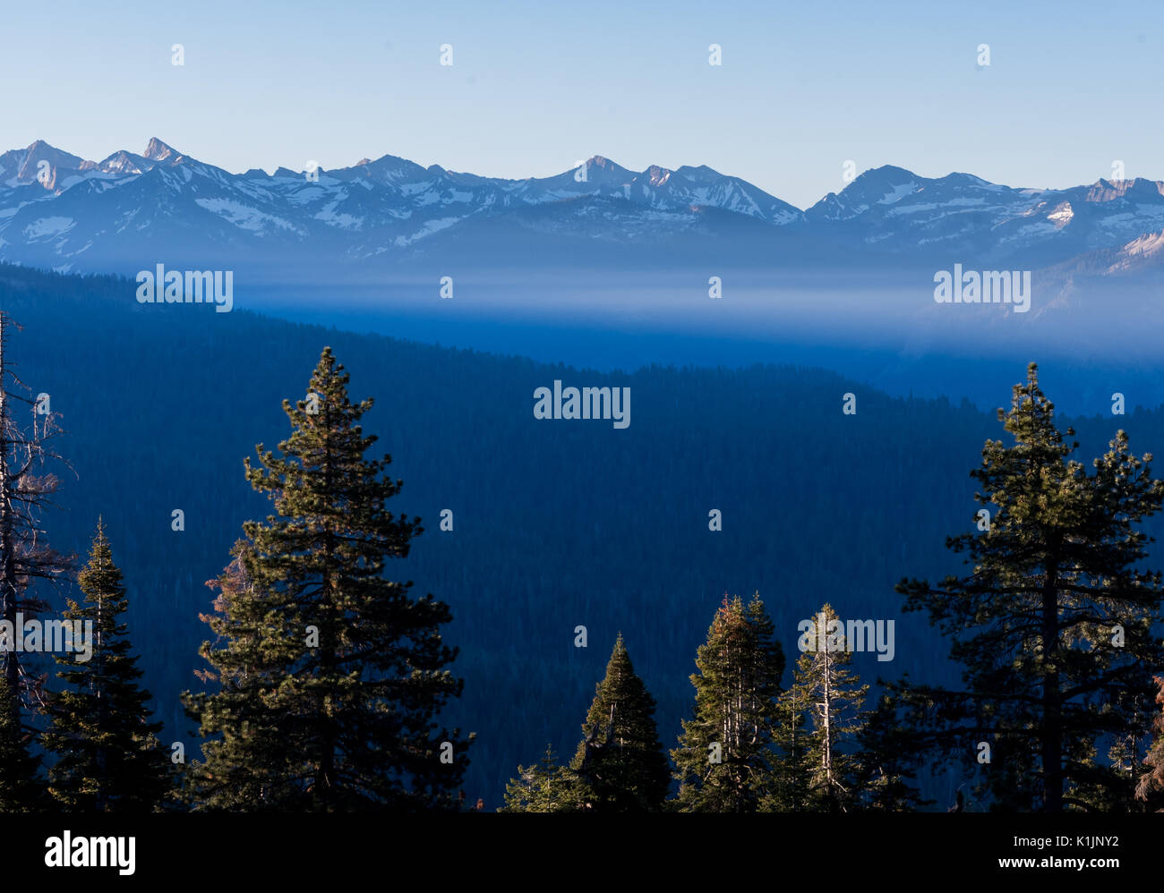 Wispy Fog in Front of High Sierras Range in California Stock Photo - Alamy