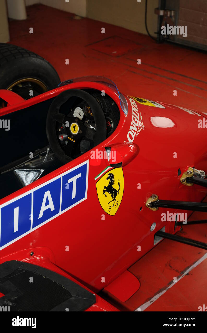 MUGELLO, IT, November, 2008: Detail of historic 1980s Ferrari F1 126 C4 ...