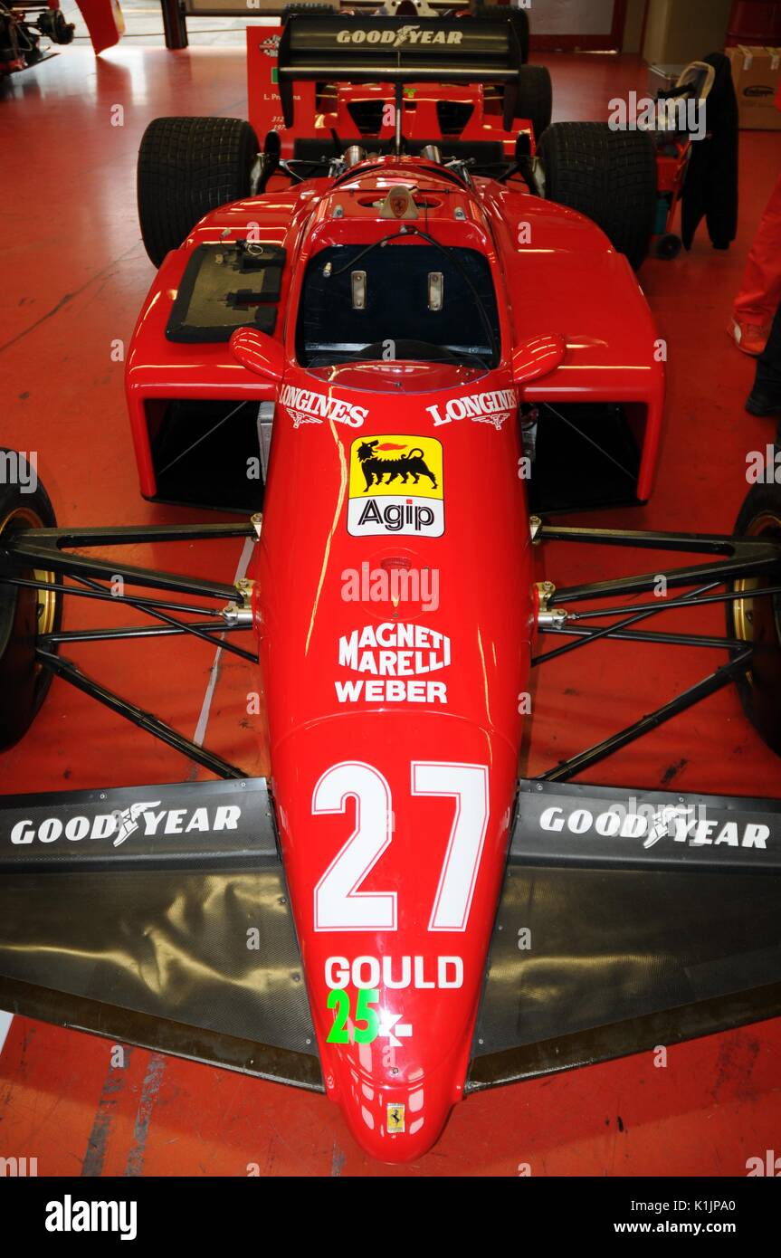MUGELLO, IT, November, 2008: Detail of historic 1980s Ferrari F1 126 C4 ...