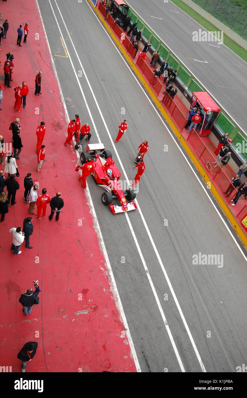 MUGELLO, IT, November, 2008: unknown run with Modern Ferrari F1 during ...