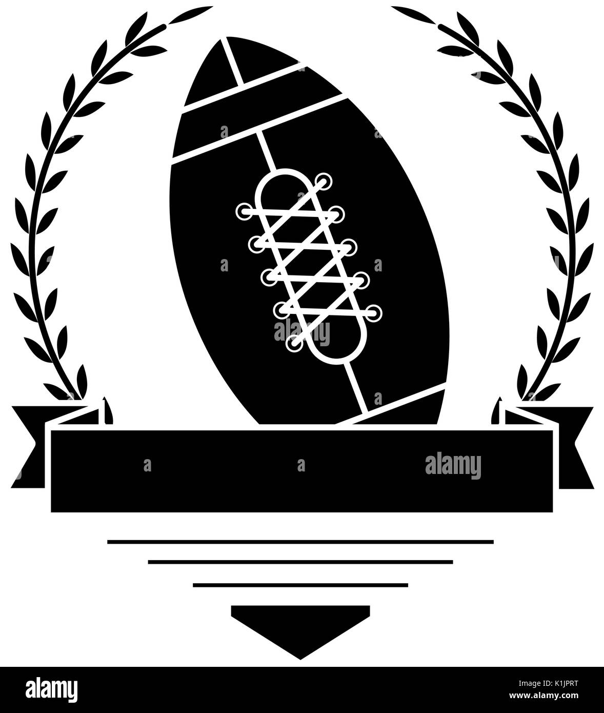 American football ball icon over Black and White Stock Photos & Images ...