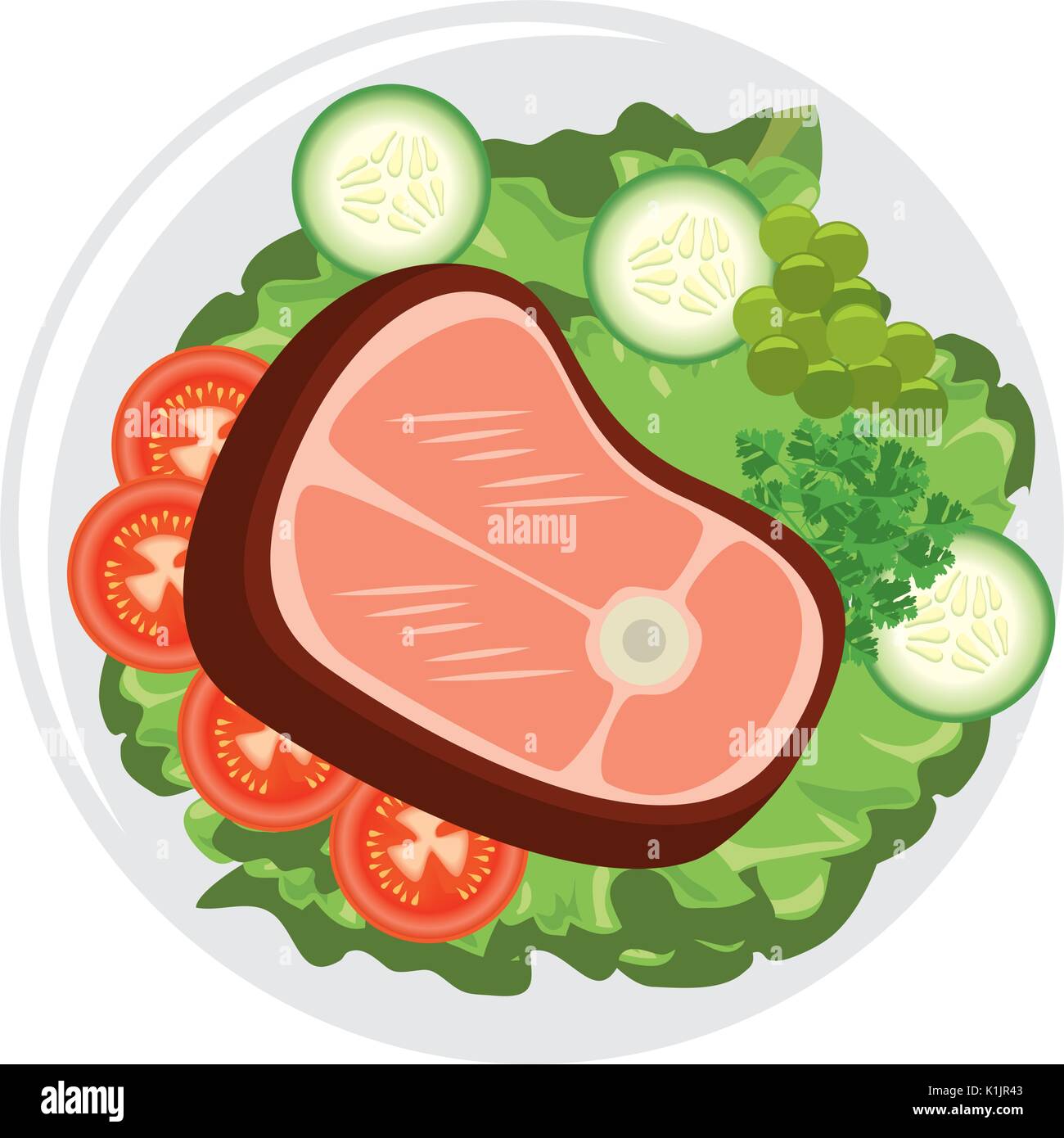 gourmet dish with meat steak icon over white background vector ...