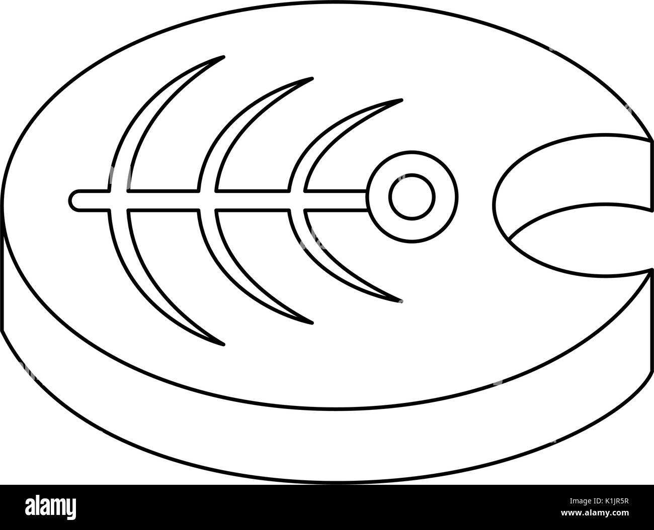 fish steak icon over white background vector illustration Stock Vector ...